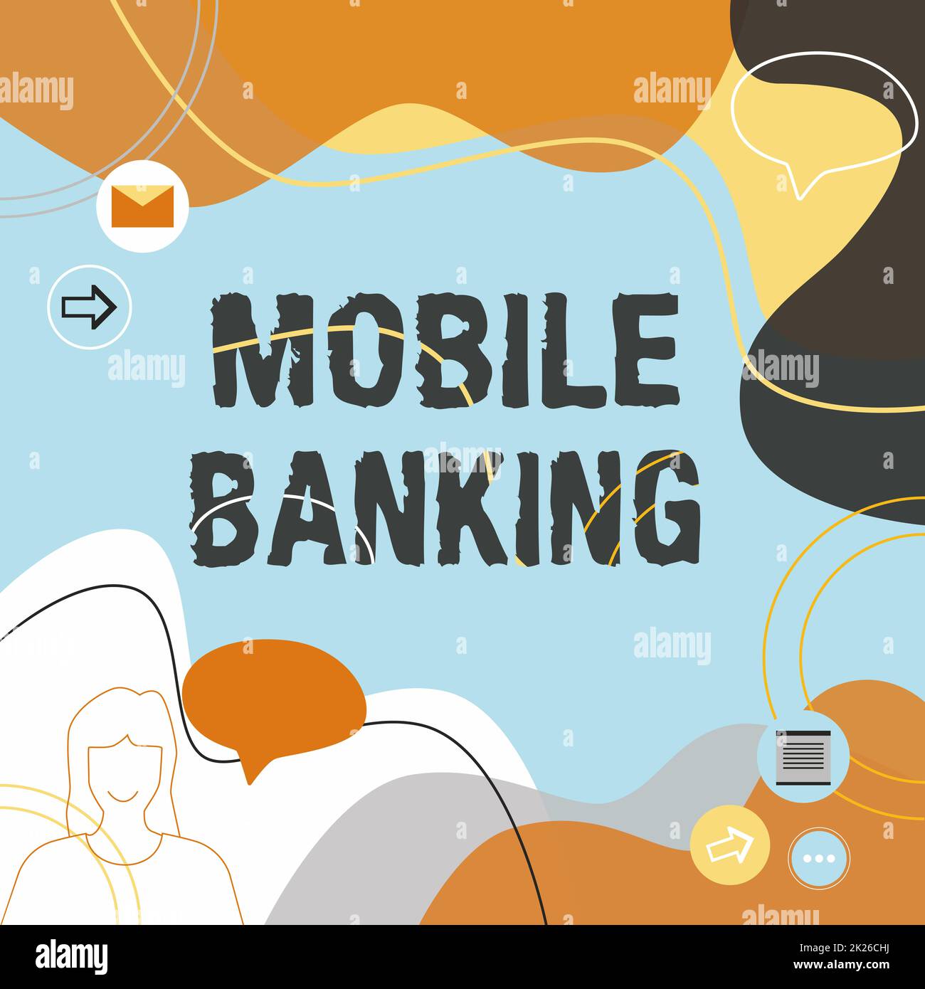 Conceptual caption Mobile Banking. Word Written on to create financial ...