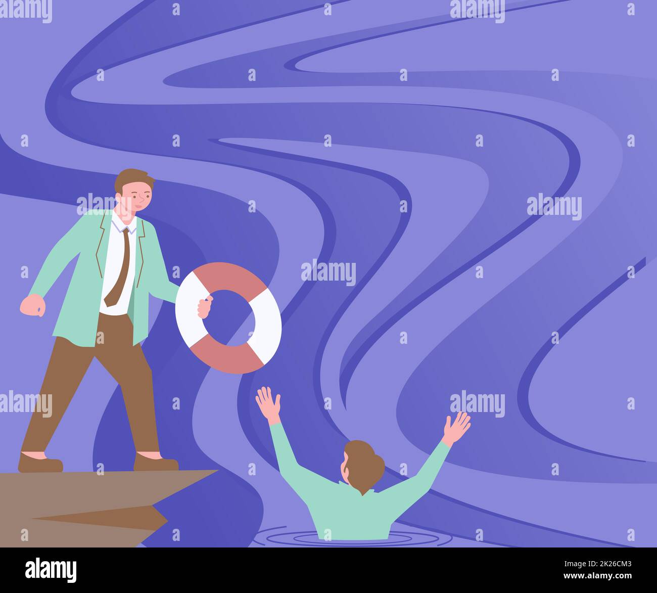 Gentleman In Suit Helping Colleague Representing Successful Teamwork ...