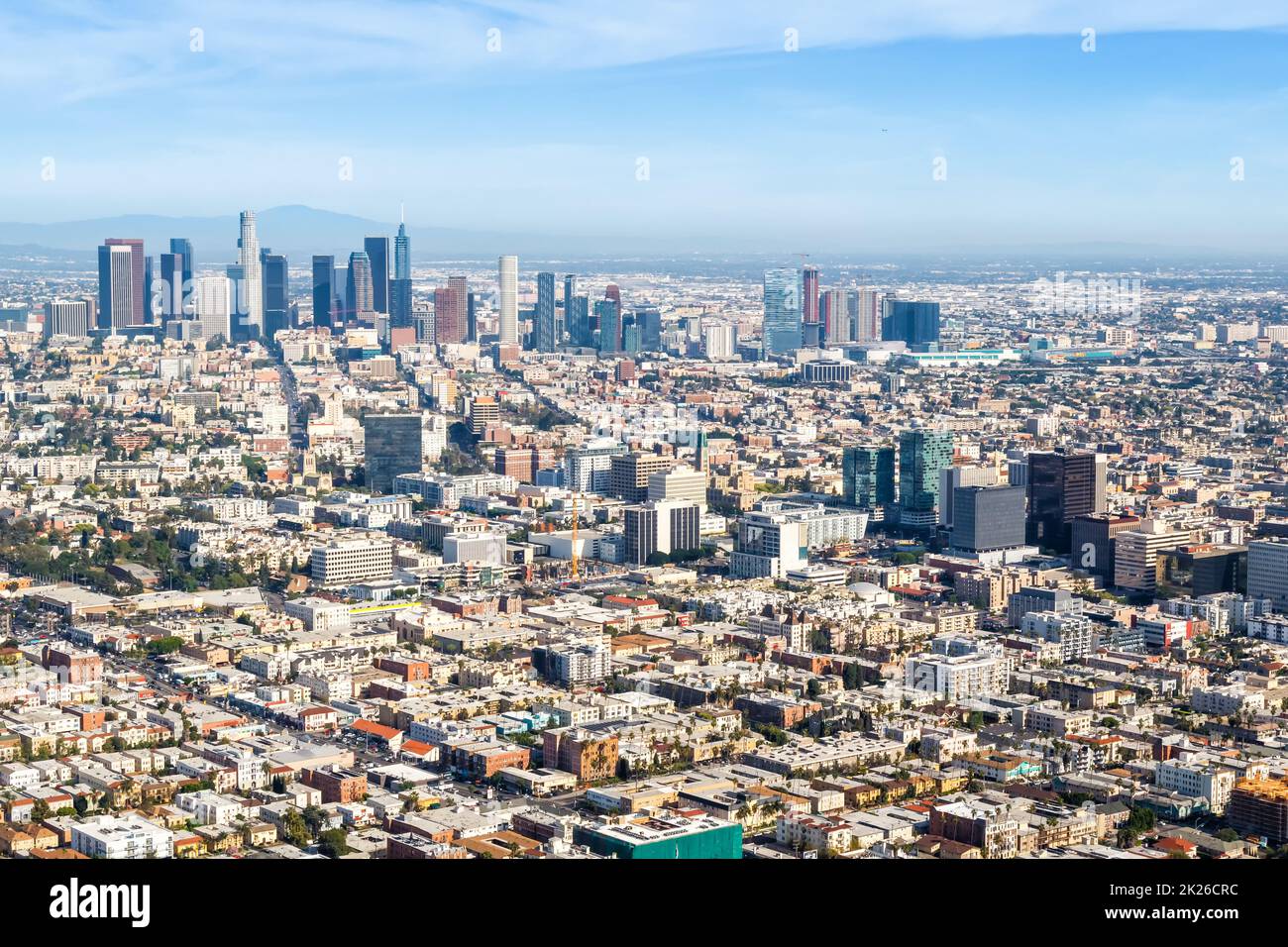 Downtown Los Angeles skyline city buildings cityscape aerial view photo ...