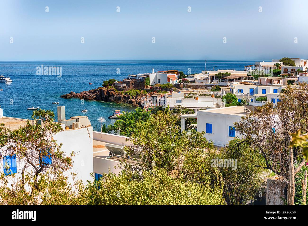 View over the beach of Panarea, Aeolian Islands, Italy Stock Photo - Alamy