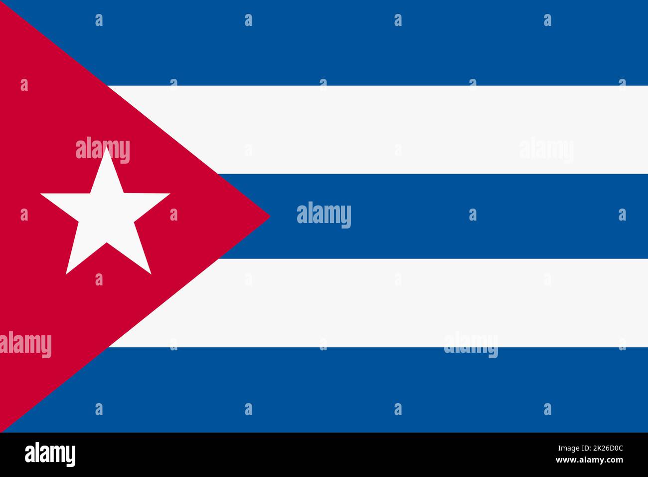 Cuba flad background illustration large file red white star blue Stock ...