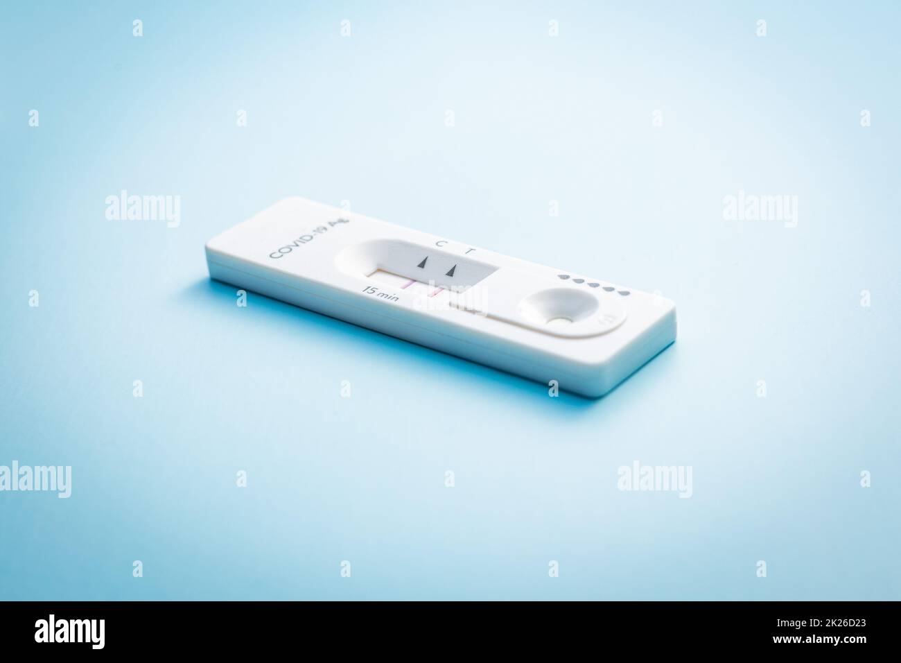 Positive Covid-19 antigen test. Coronavirus antigen rapid test Stock ...
