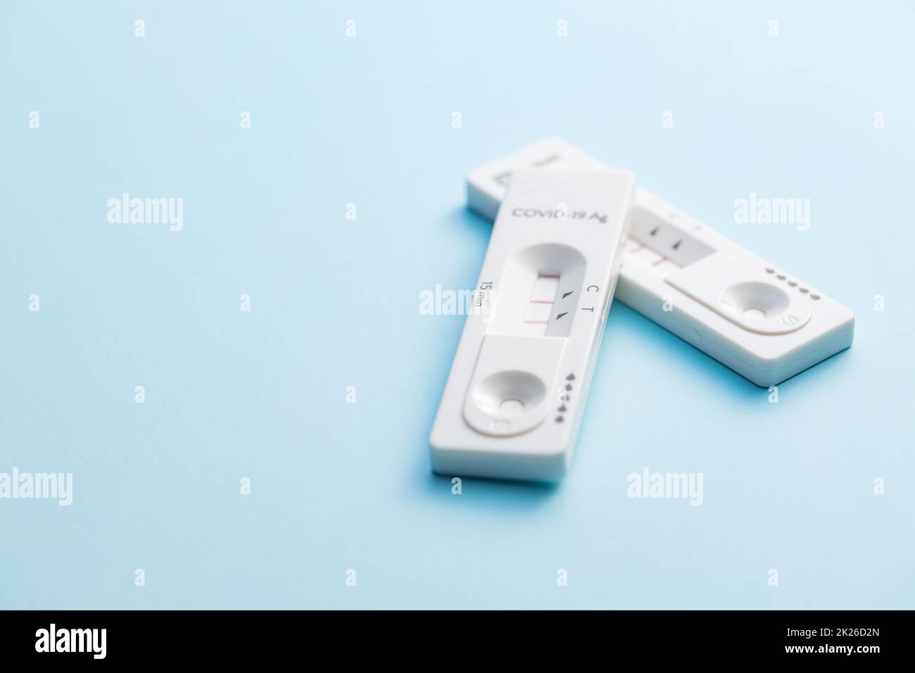 Positive Covid-19 antigen test. Coronavirus antigen rapid test Stock ...