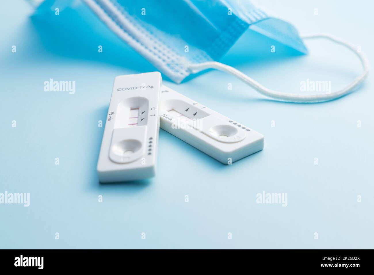 Positive Covid-19 antigen test. Coronavirus antigen rapid test Stock ...
