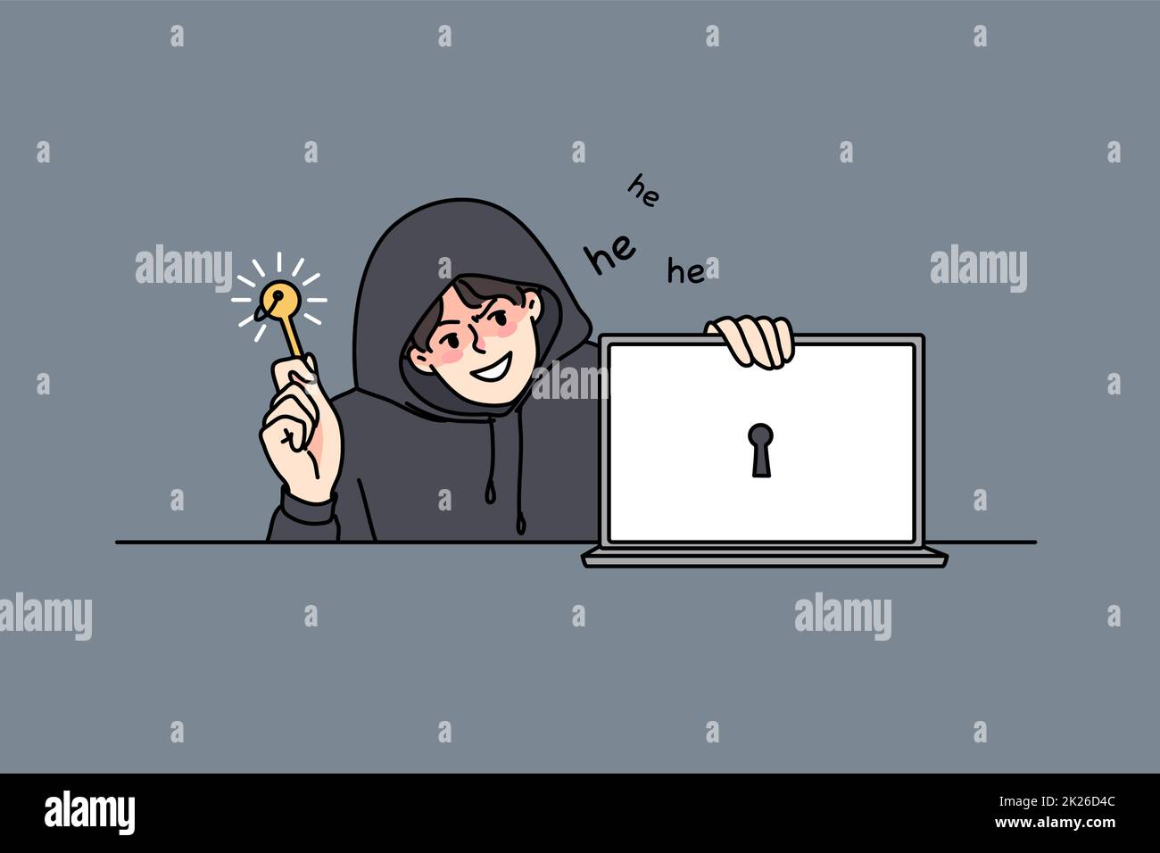 Man hacker break computer system Stock Photo - Alamy