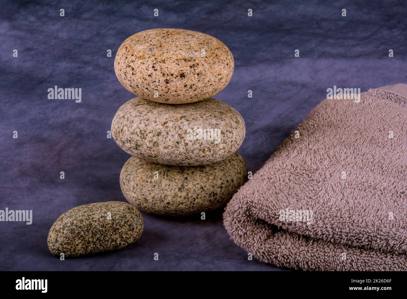 Wellness - stone towel Stock Photo - Alamy