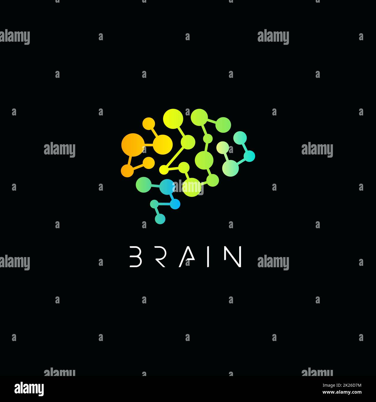 Abstract Brain Dotted logo teplate, logotype for science, medicine ...