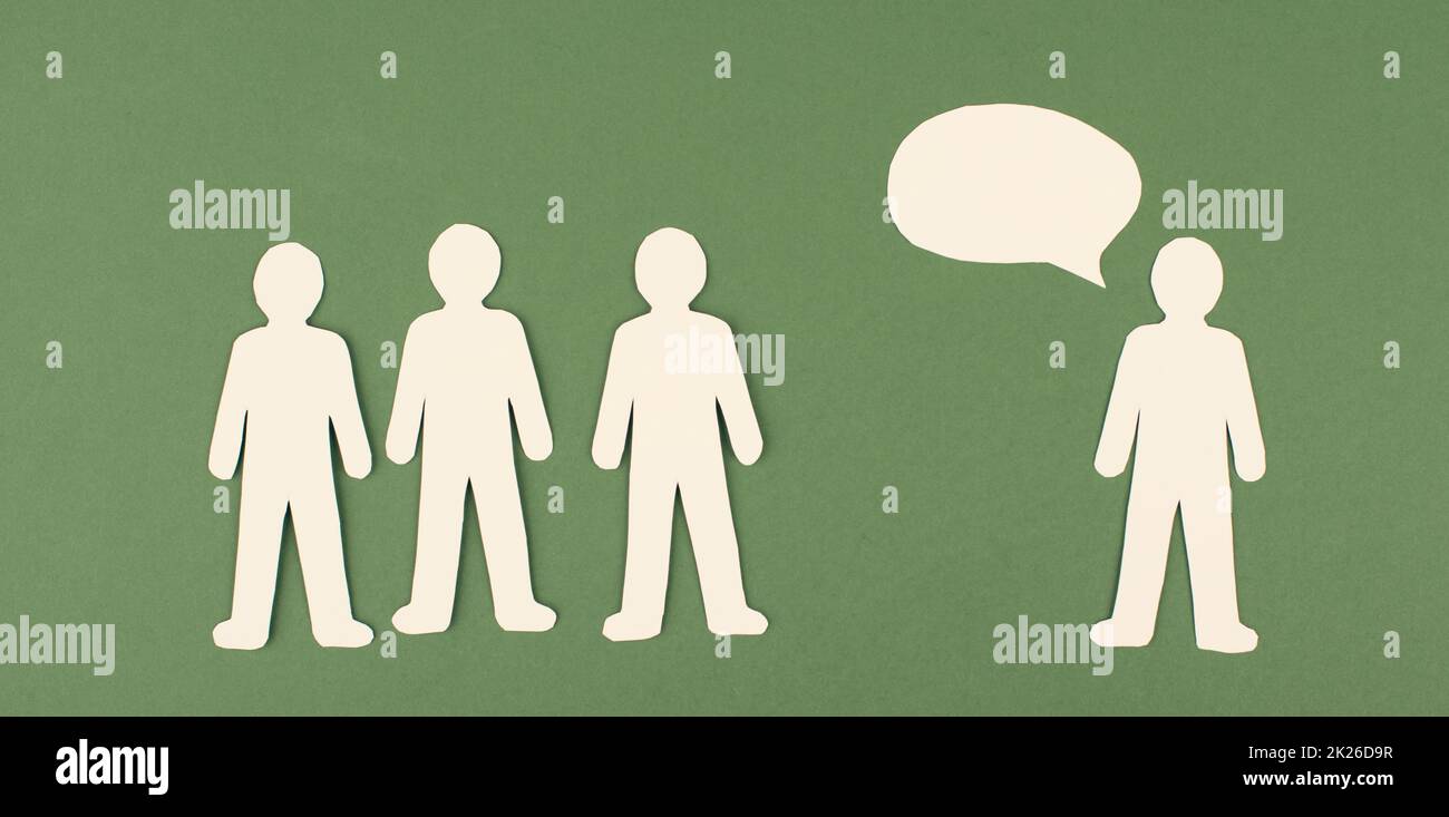 Group of people talking, speech bubble with copy space, communication ...