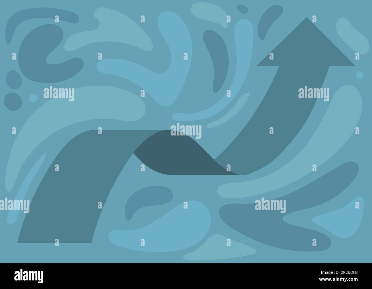 Illustration Of A Big Long Arrow Floating Smoothly Towards The Sky High ...