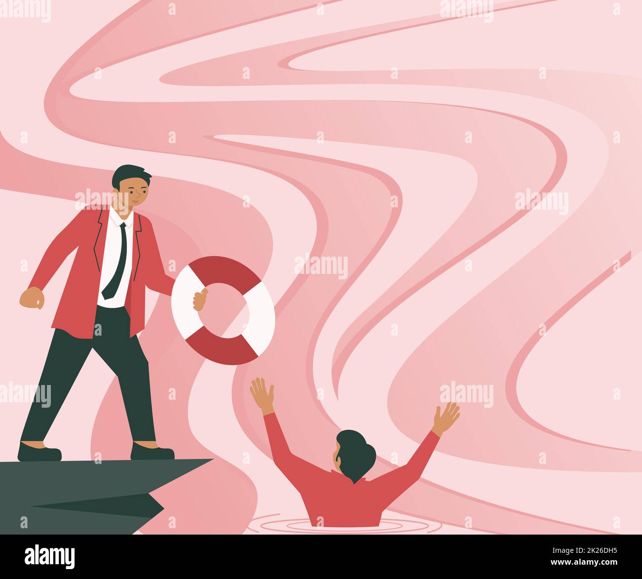 Gentleman In Suit Helping Colleague Representing Successful Teamwork ...