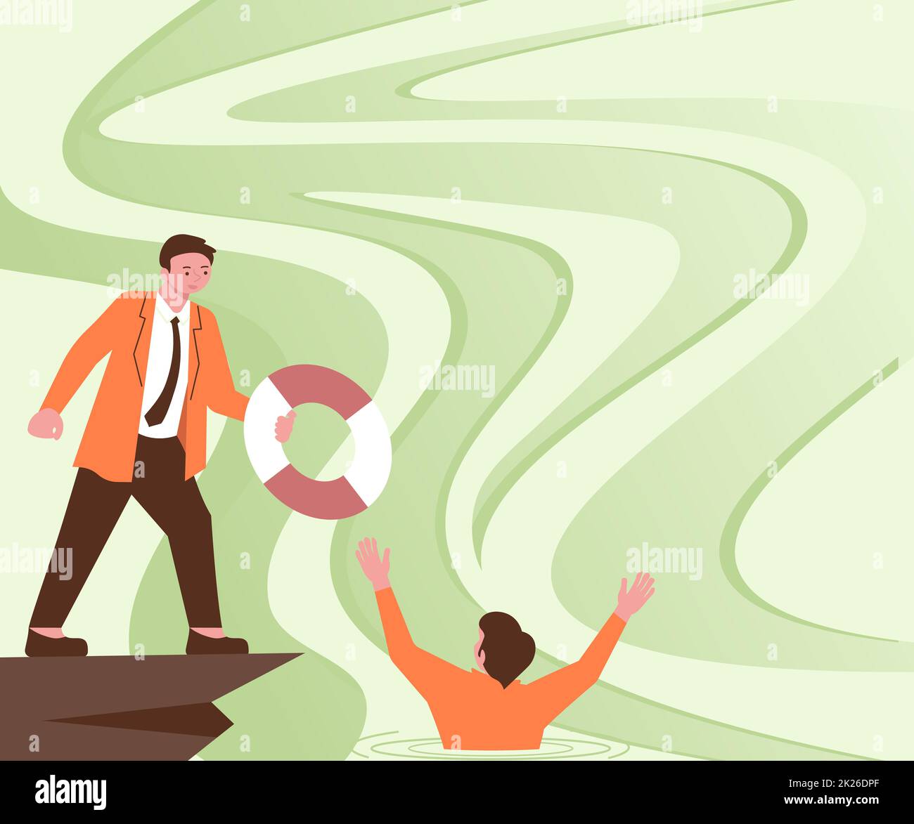 Gentleman In Suit Helping Colleague Representing Successful Teamwork ...