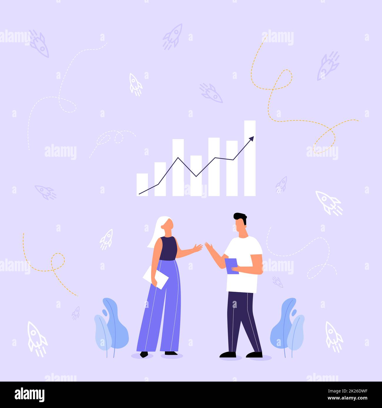 Illustration Of Partners Sharing New Wonderful Ideas For Skill ...