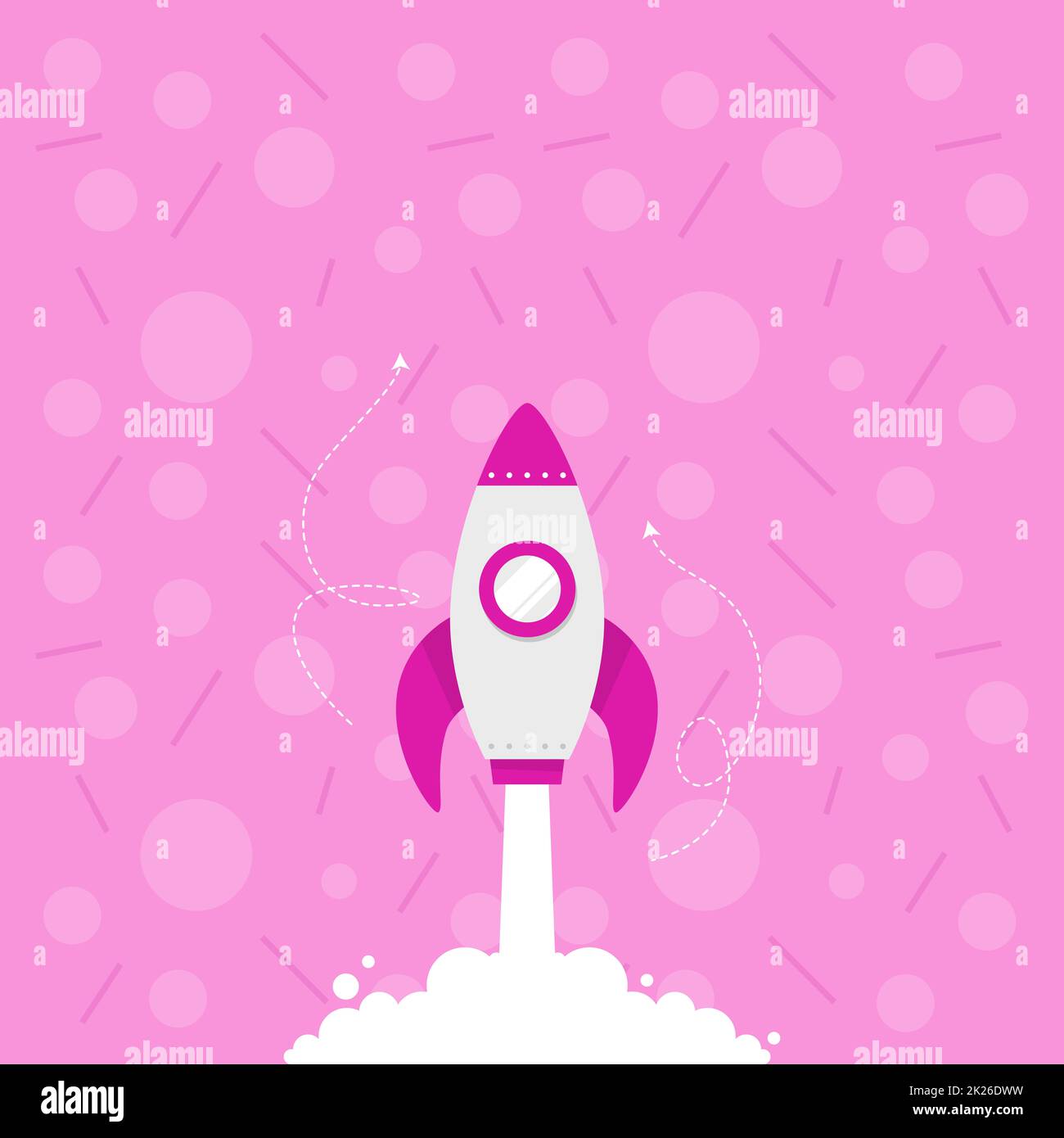 Illustration Of Rocket Ship Launching Fast Straight Up To The Outer ...
