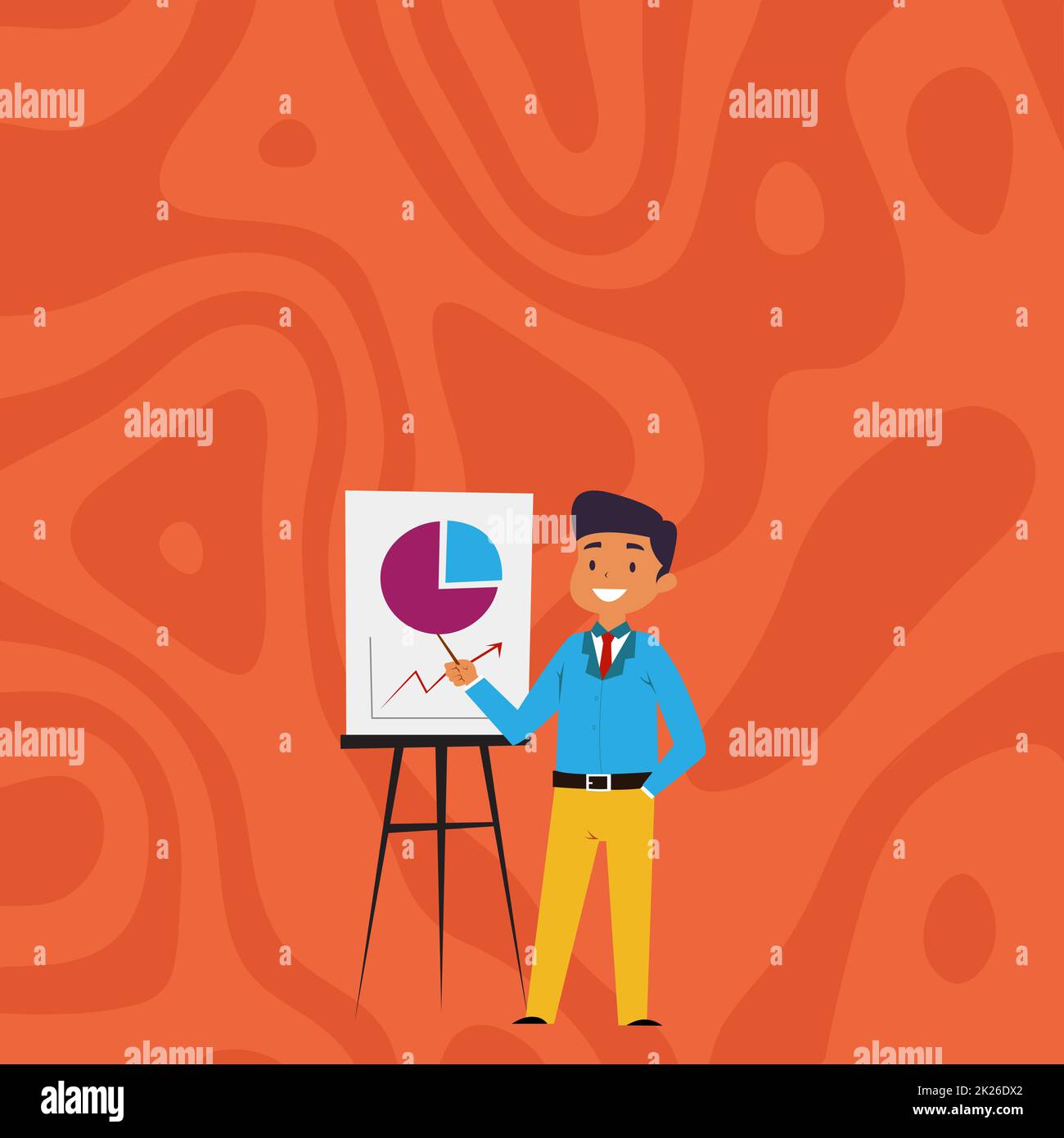 Illustration Of Businessman Wearing Casual Standing Firmly Alone ...