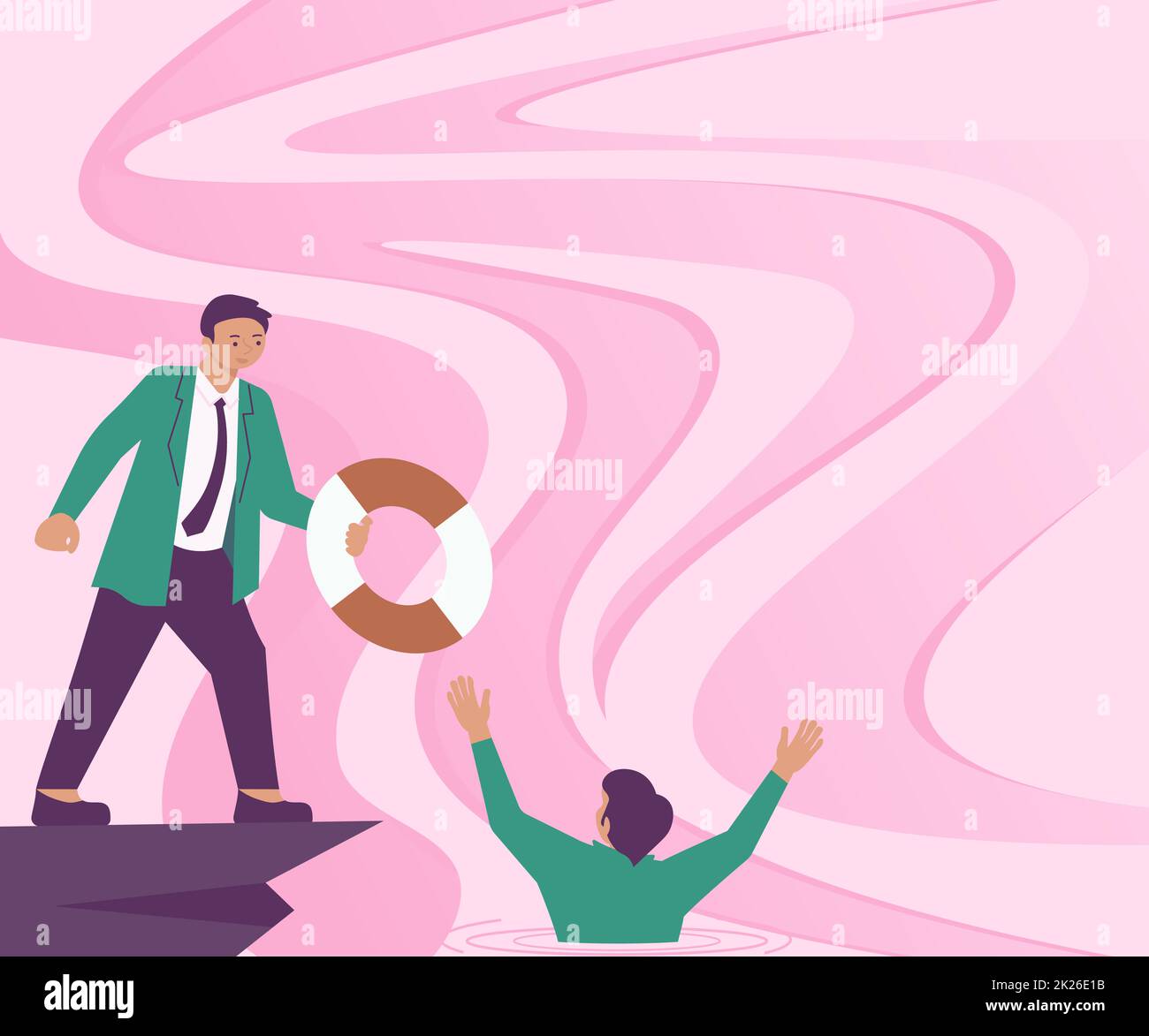 Gentleman In Suit Helping Colleague Representing Successful Teamwork ...