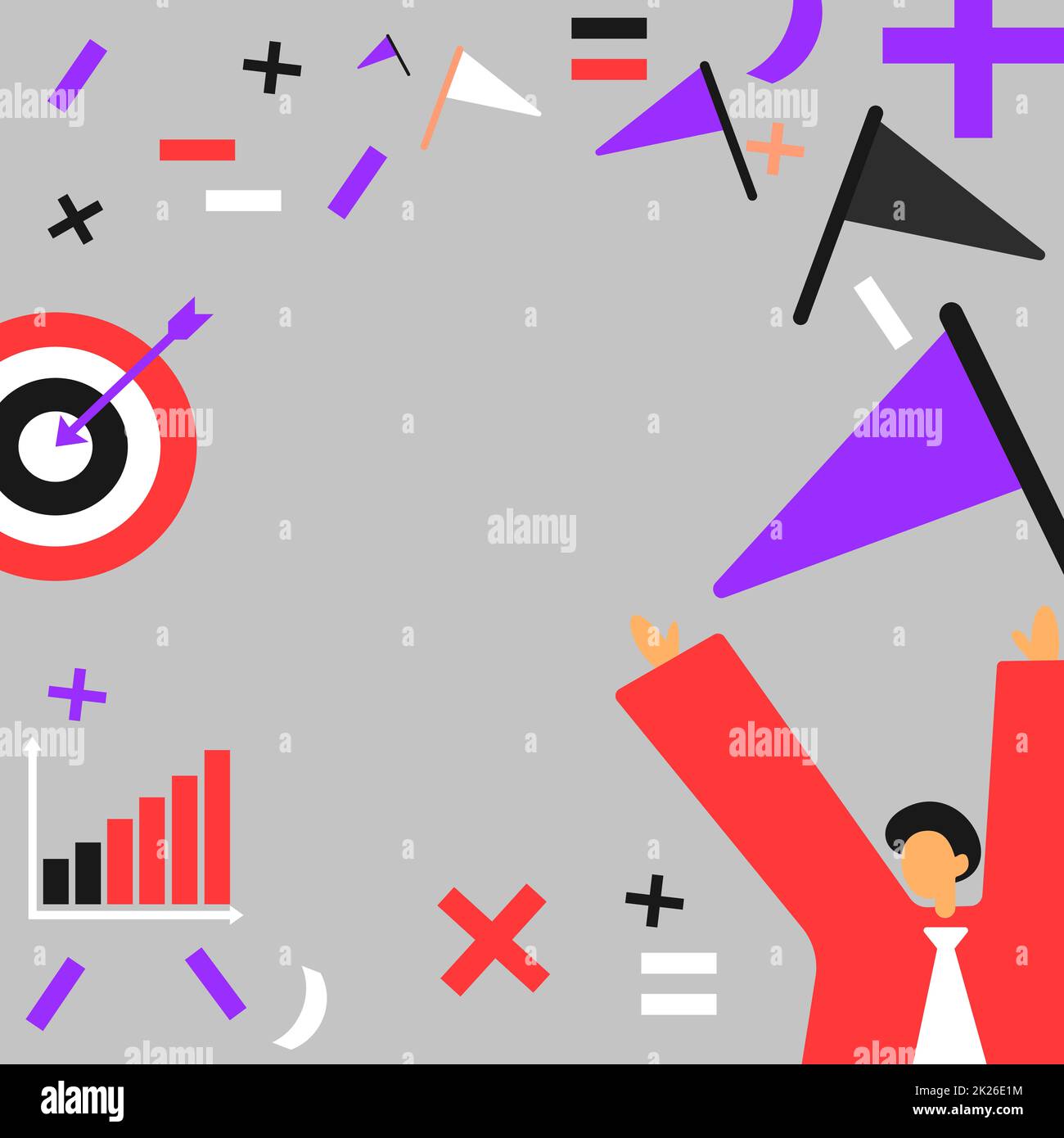 Gentleman In Suit Displaying Current Goal Achievements. Businessman ...