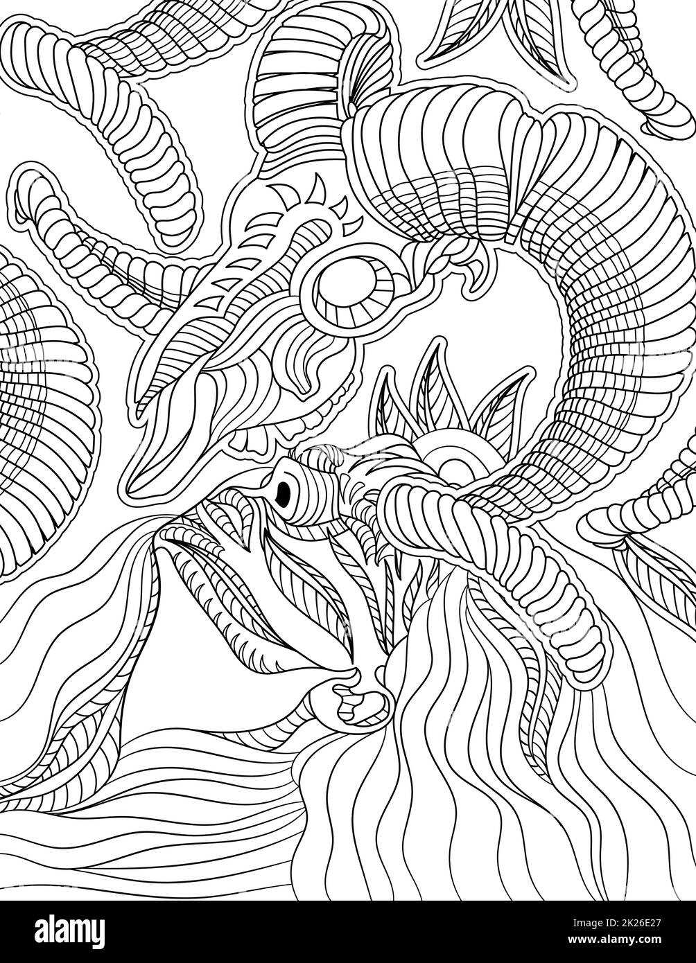 Dragon Head Coloring Pages