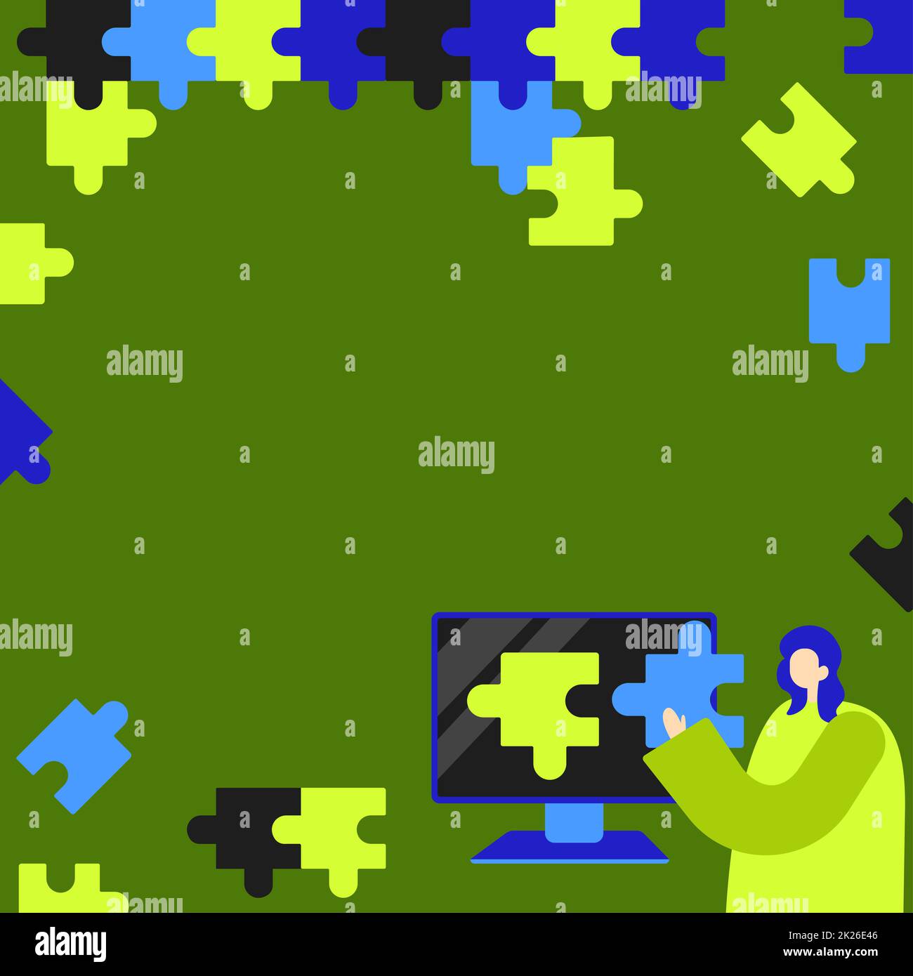 Lady Holding Puzzle Piece Representing Innovative Problem Solving Ideas ...