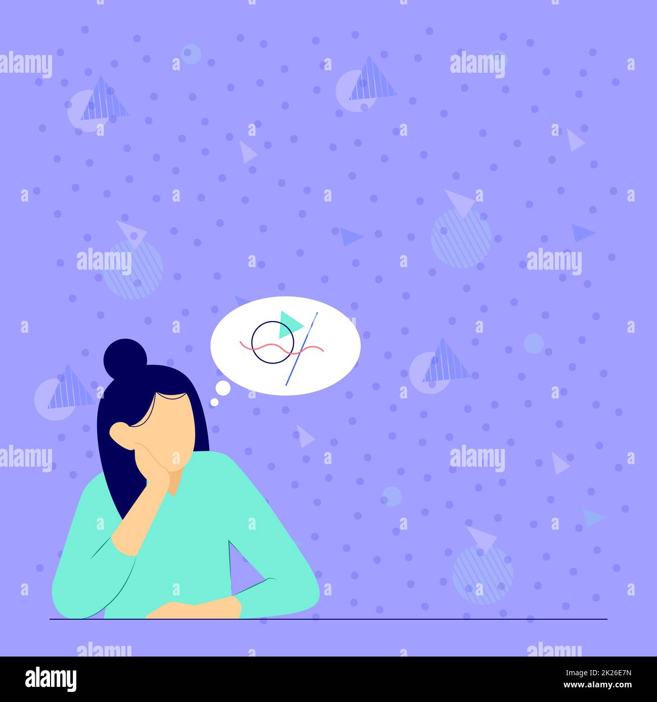 Illustration Of Lady Thinking Deeply Alone For New Amazing Tactical ...