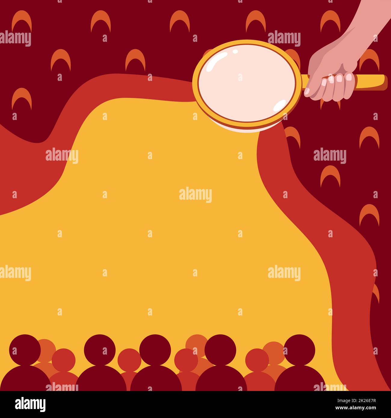 Hand Holding Magnifying Glass Examining Socio Economic Structure ...
