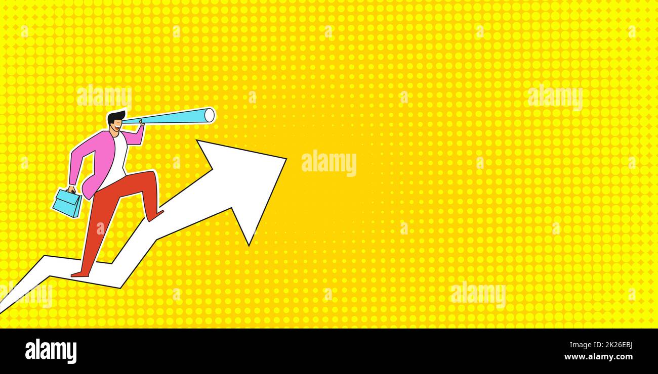 Man Standing Drawing Holding Graph Arrow Showing Business Growth ...