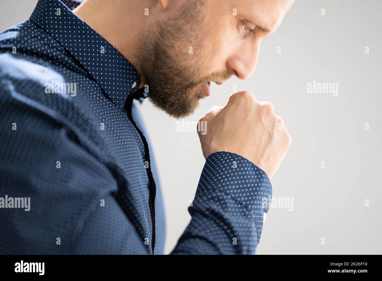 Male Patient With Bronchitis Disease Stock Photo - Alamy