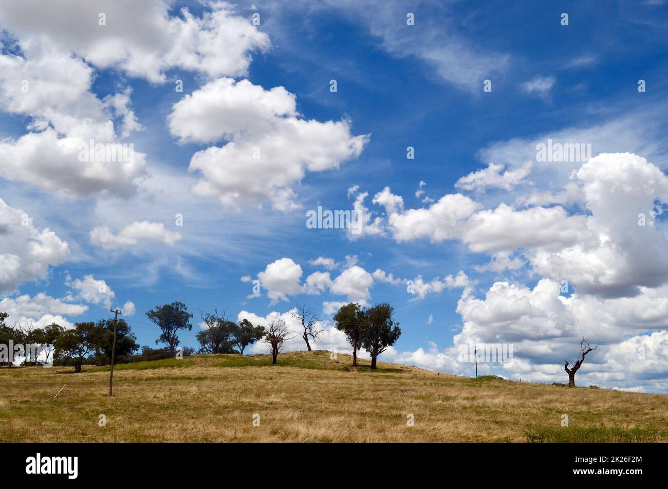 Beautiful clouds form over a hillside at Tumut in NSW, Australia Stock ...