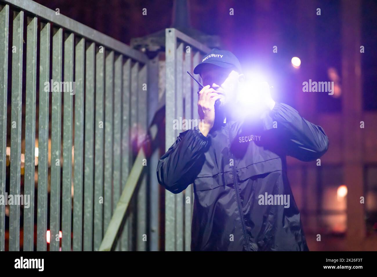 Security Guard At Entrance Gate Stock Photo - Alamy