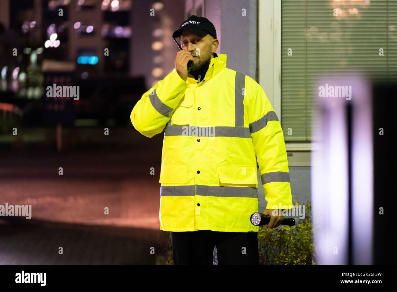 Security Guard At Entrance Gate Stock Photo - Alamy