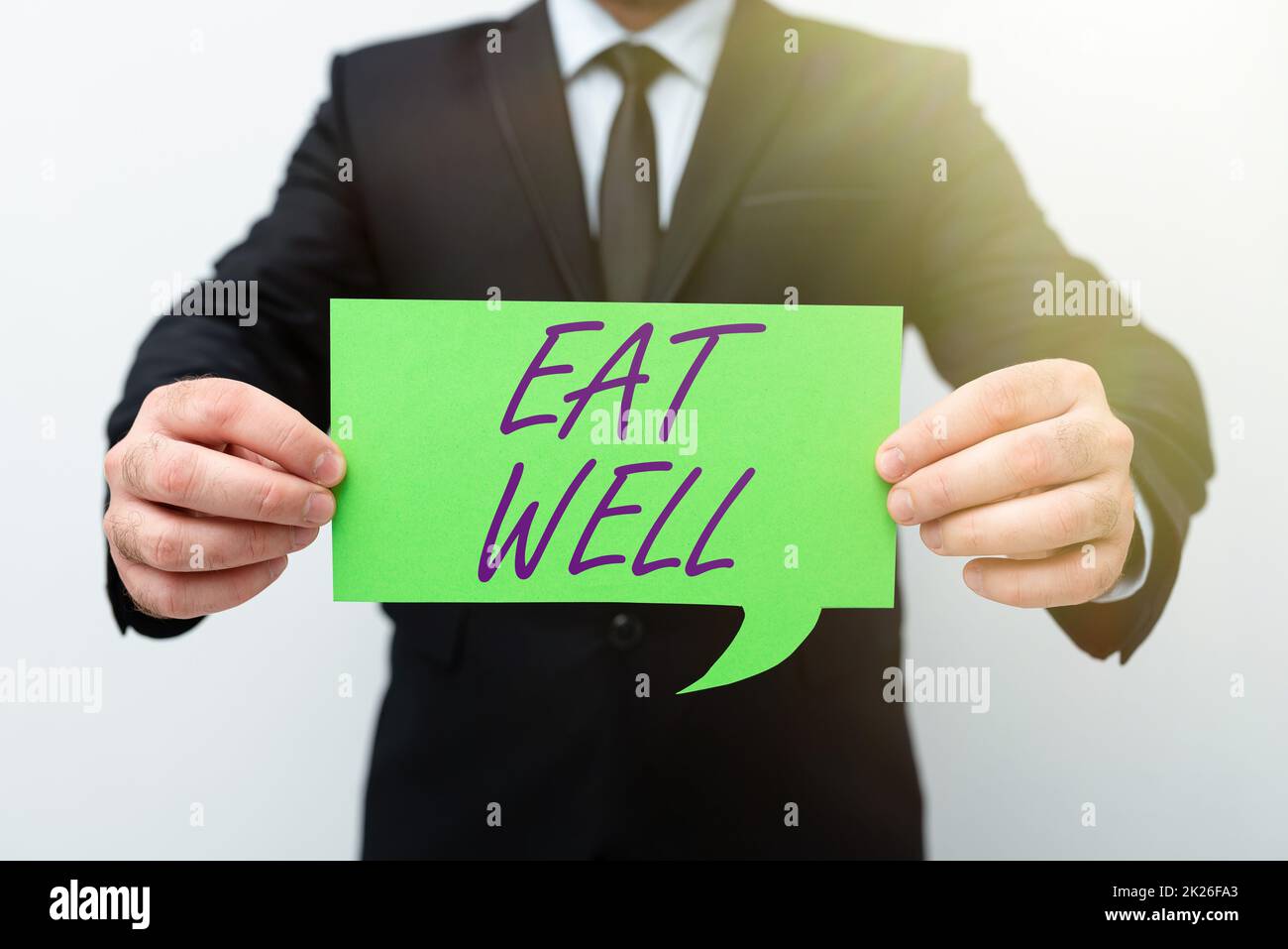 Conceptual caption Eat Well. Business approach Practice of eating only ...