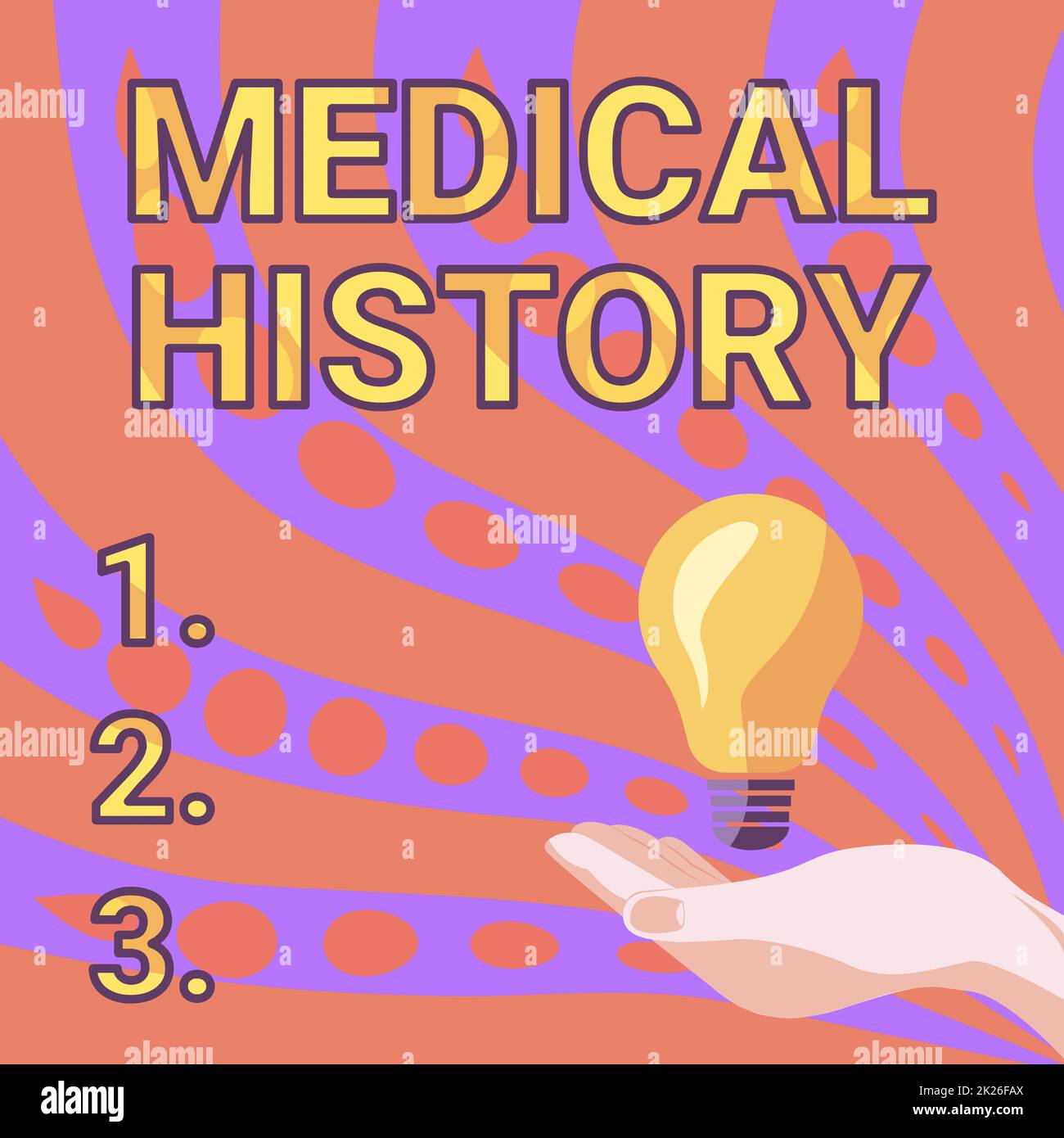 Handwriting text Medical History. Business showcase record of past ...