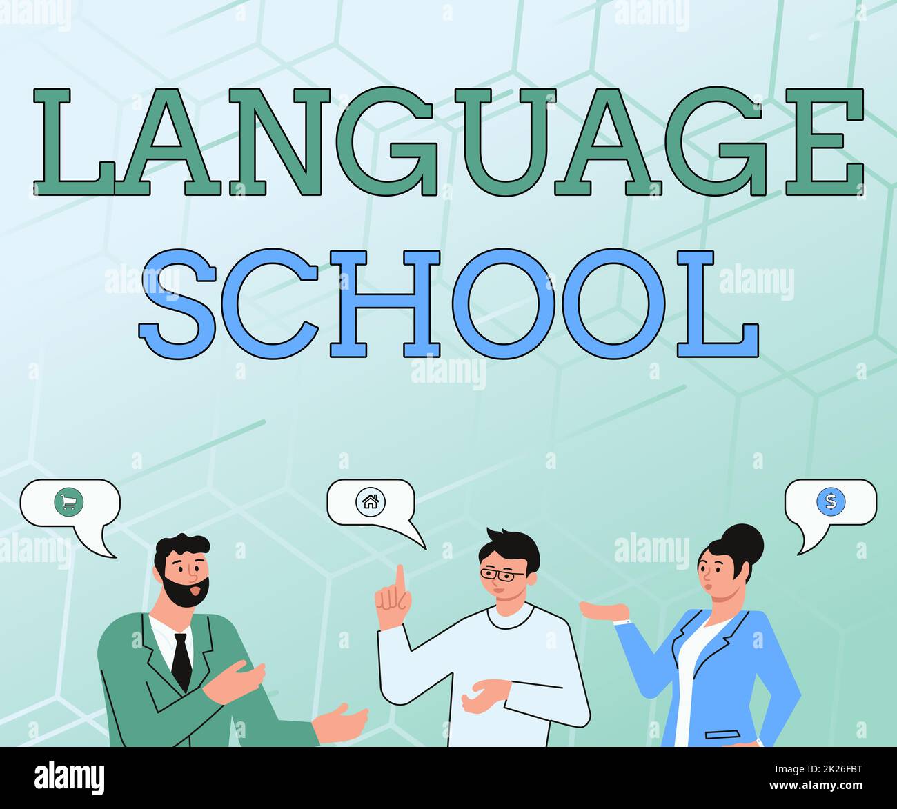 Text showing inspiration Language School. Word Written on educational ...