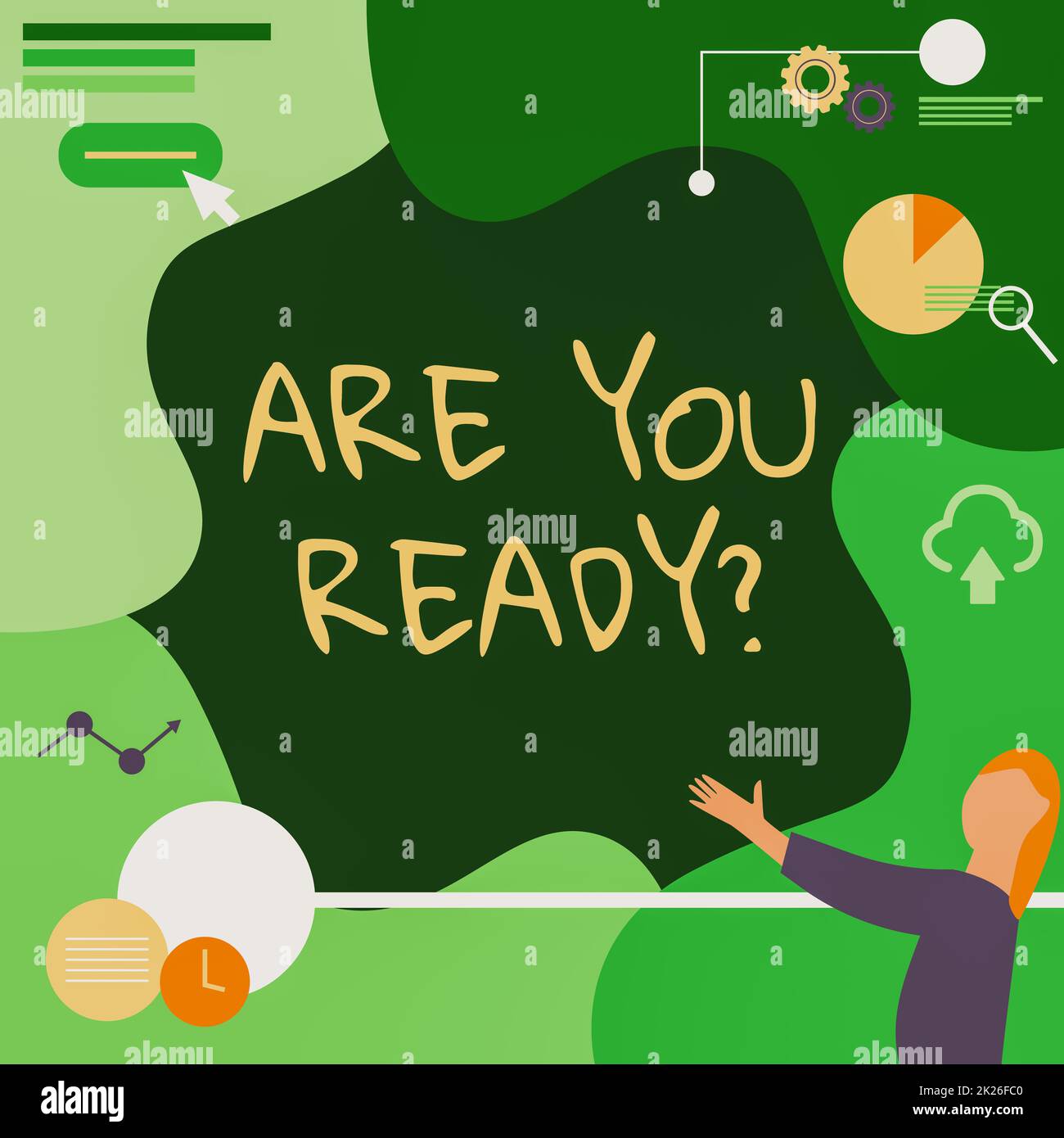 Hand writing sign Are You Ready Question. Business approach asking ...