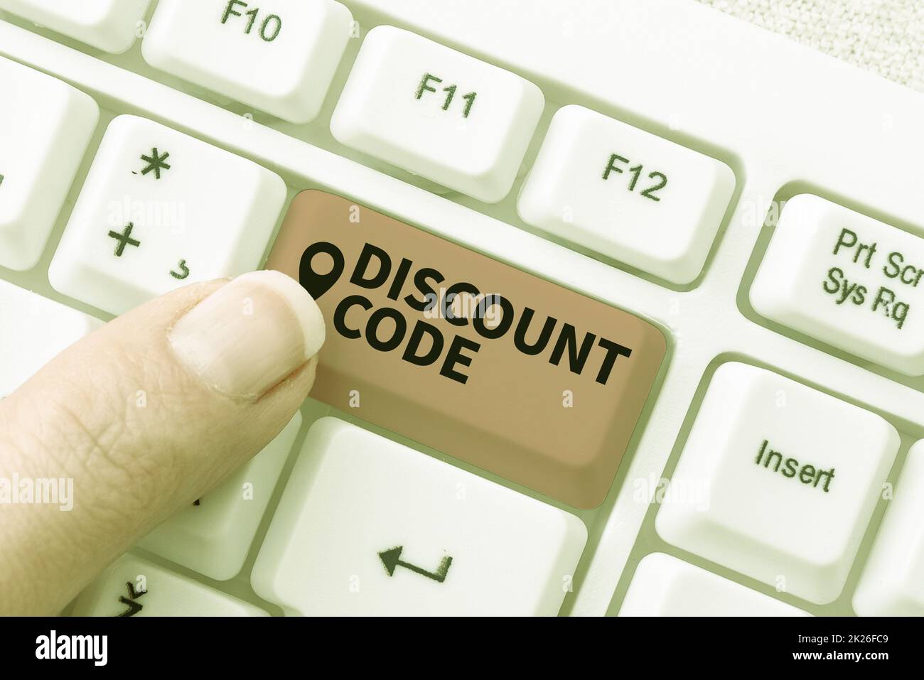 Conceptual display Discount Code. Business overview to reduce the price ...