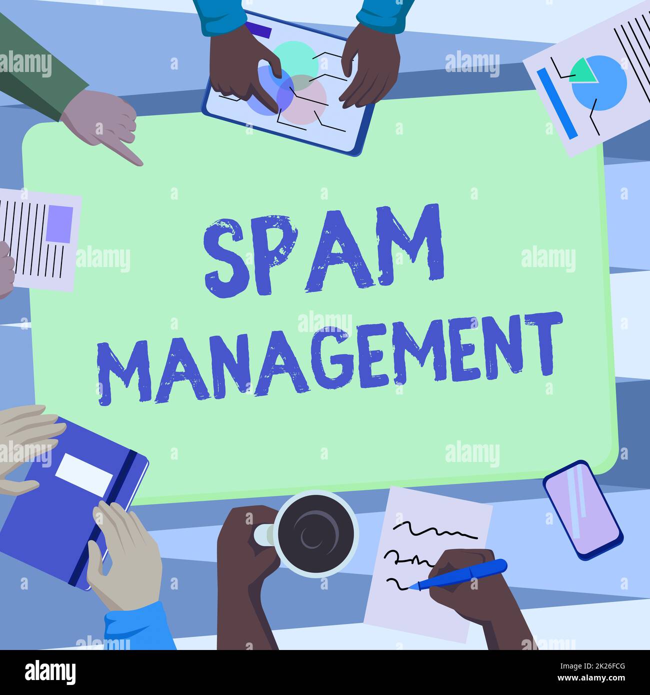 Text caption presenting Spam Management. Business approach help reduce ...