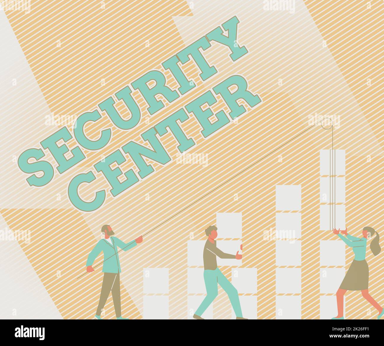 Sign displaying Security Center. Word for centralized unit that deals ...