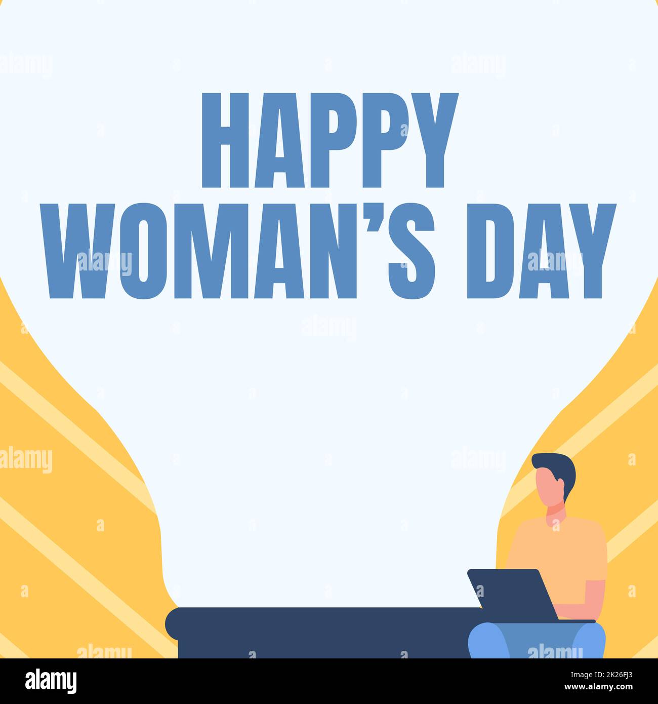 Inspiration showing sign Happy Woman S Day. Business concept to ...