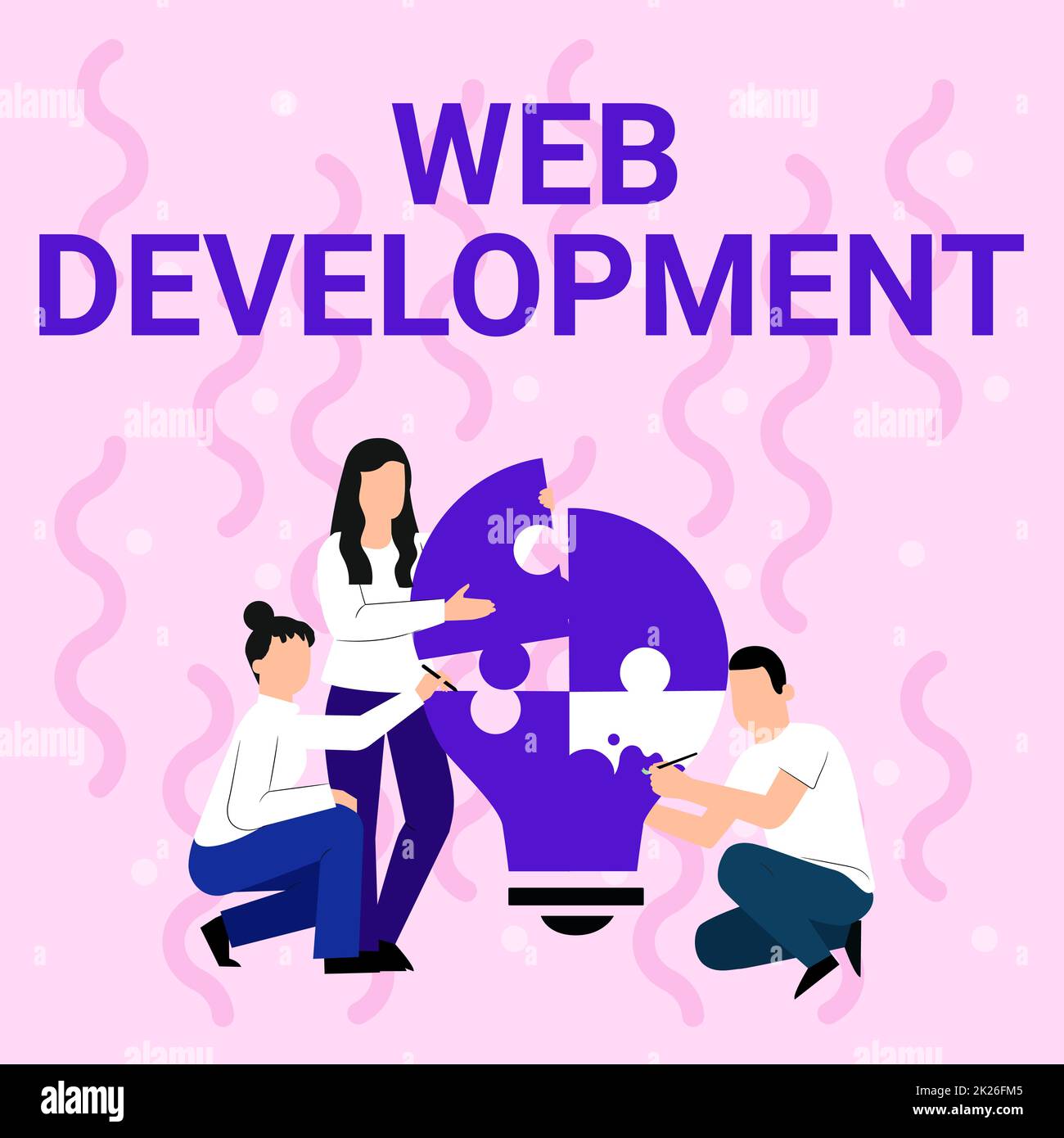 Handwriting text Web Development. Business concept work involved in developing a website for the ...