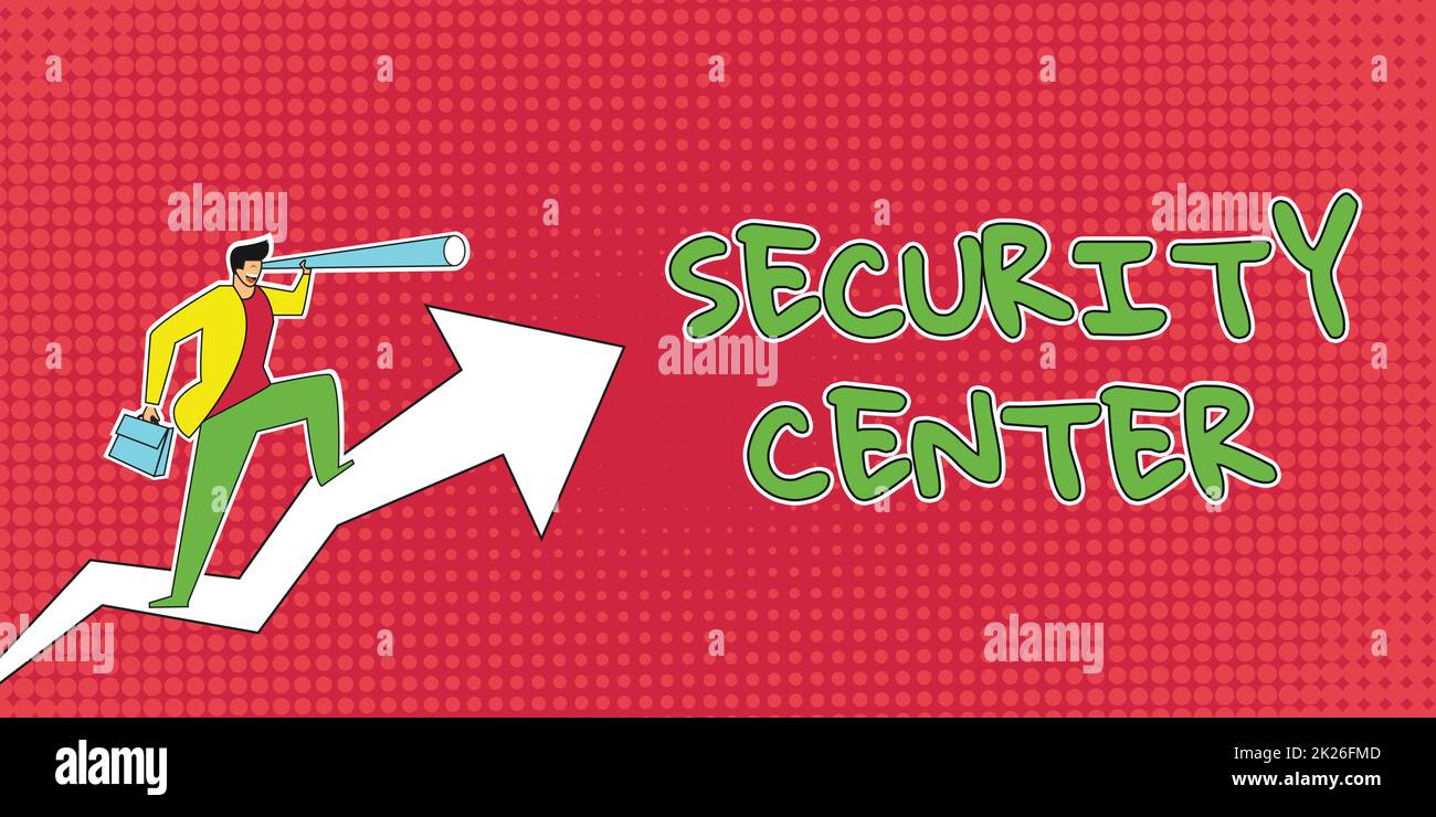 Conceptual Display Security Center Word Written On Centralized Unit