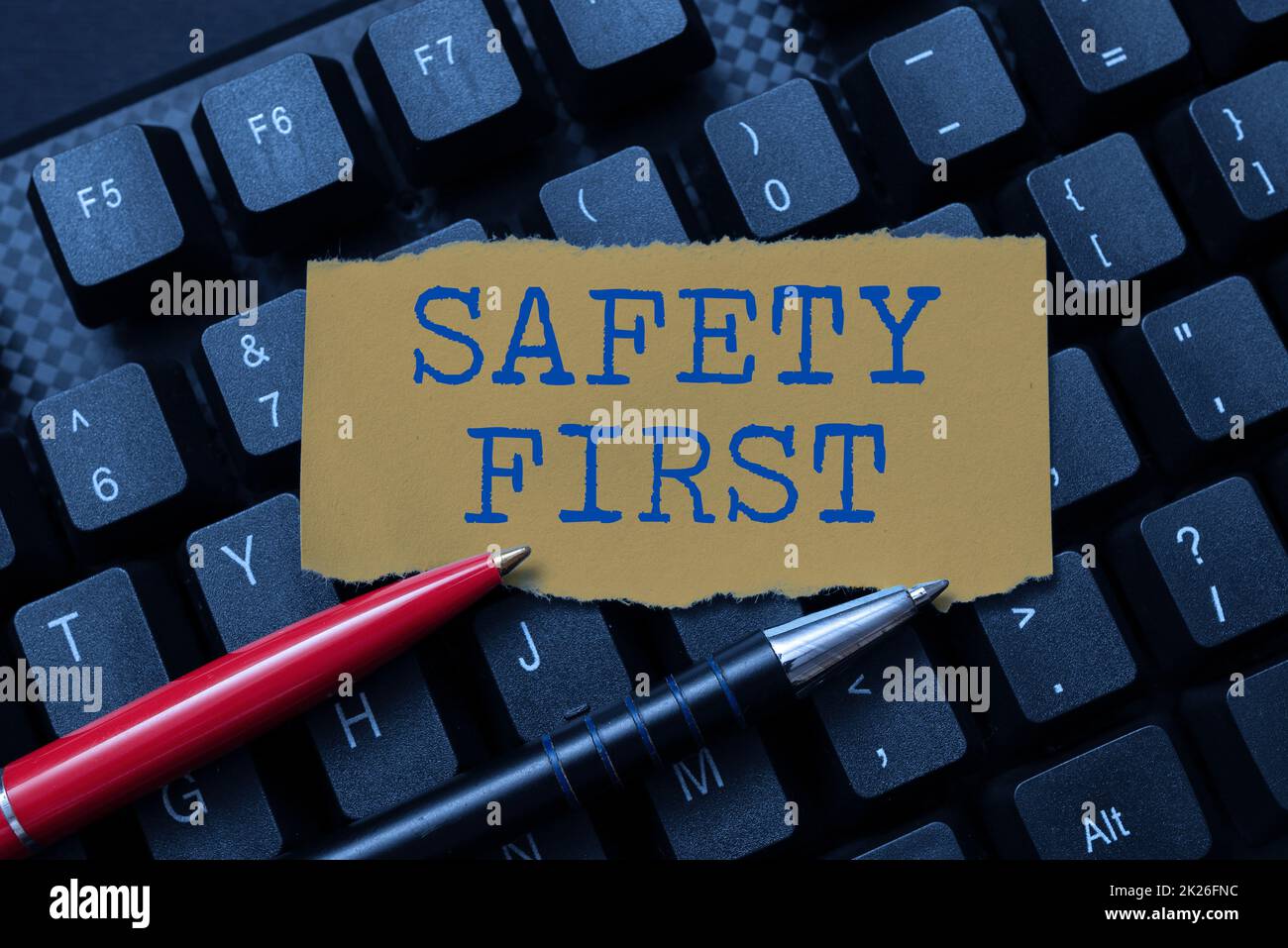 Safety first badge hi-res stock photography and images - Alamy