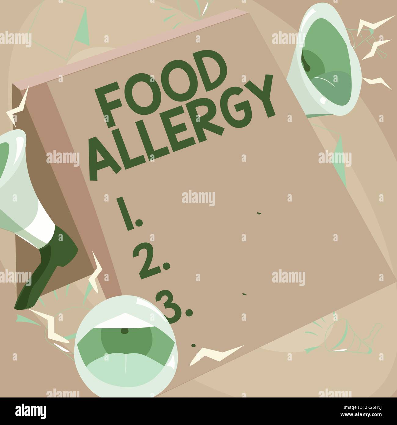 Text caption presenting Food Allergy. Word for abnormal immune system ...