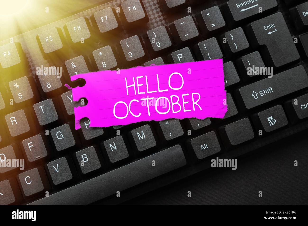 Inspiration showing sign Hello October. Concept meaning greeting used ...