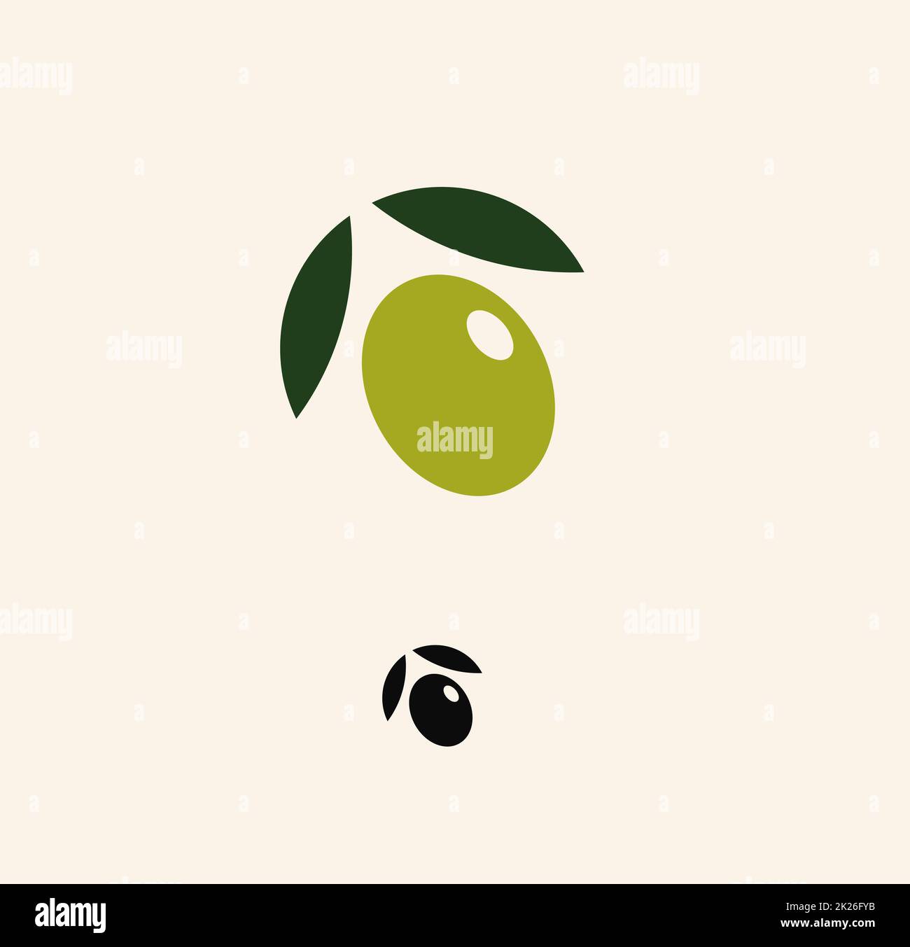 Olive logo, round and minimalistic design for olive oil branding and ...
