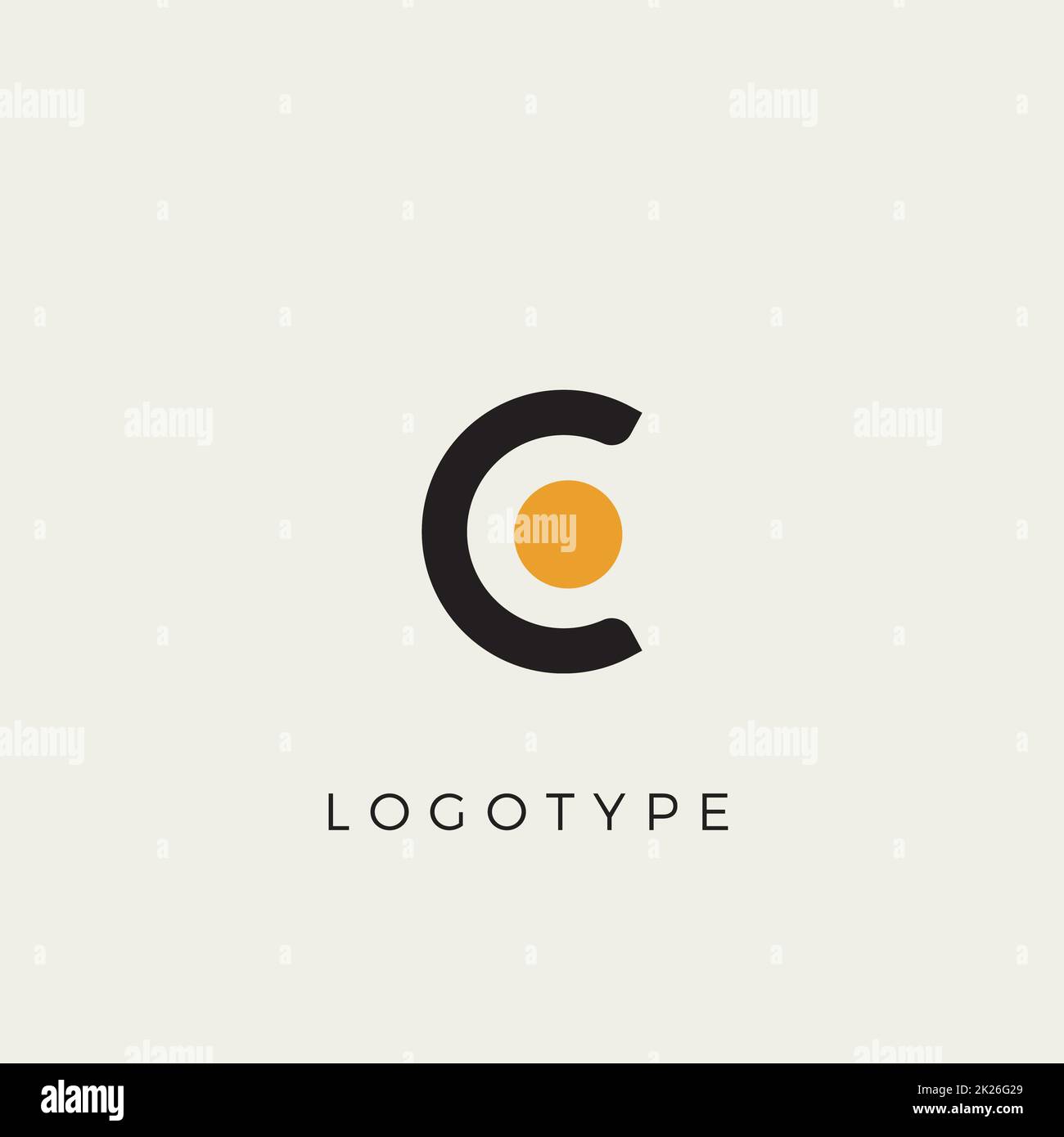 Creative letter C for logo and monogram. Minimal artistic style letter ...