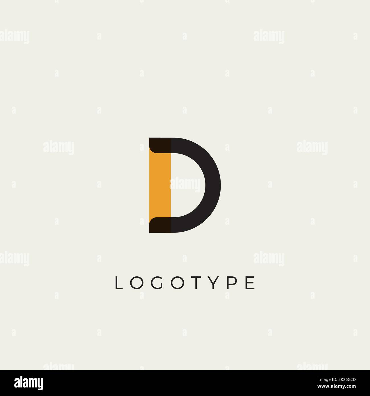 Creative letter D for logo and monogram. Minimal artistic style letter ...