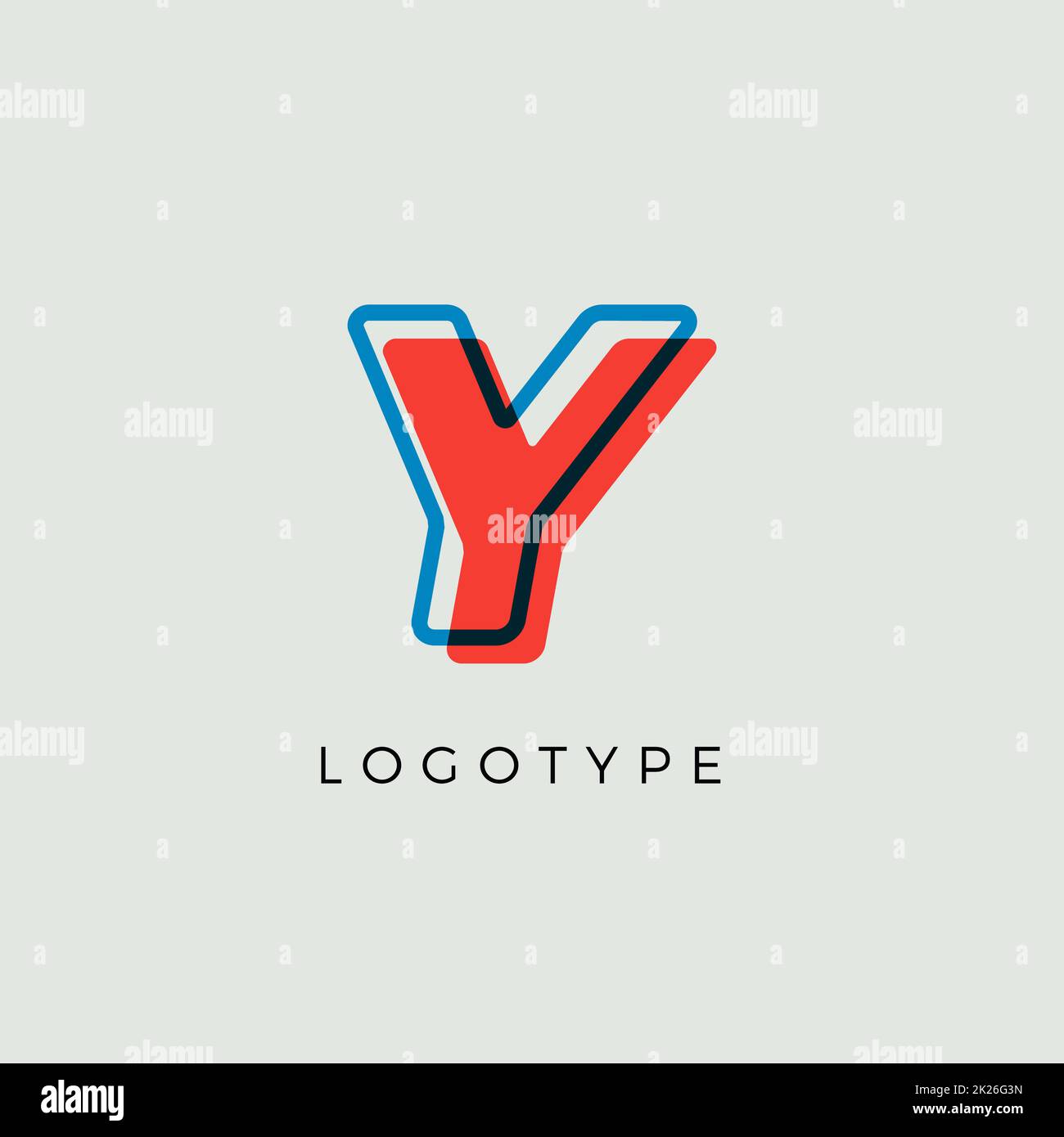 Stunning Letter Y with 3d color contour, minimalist letter graphic for ...