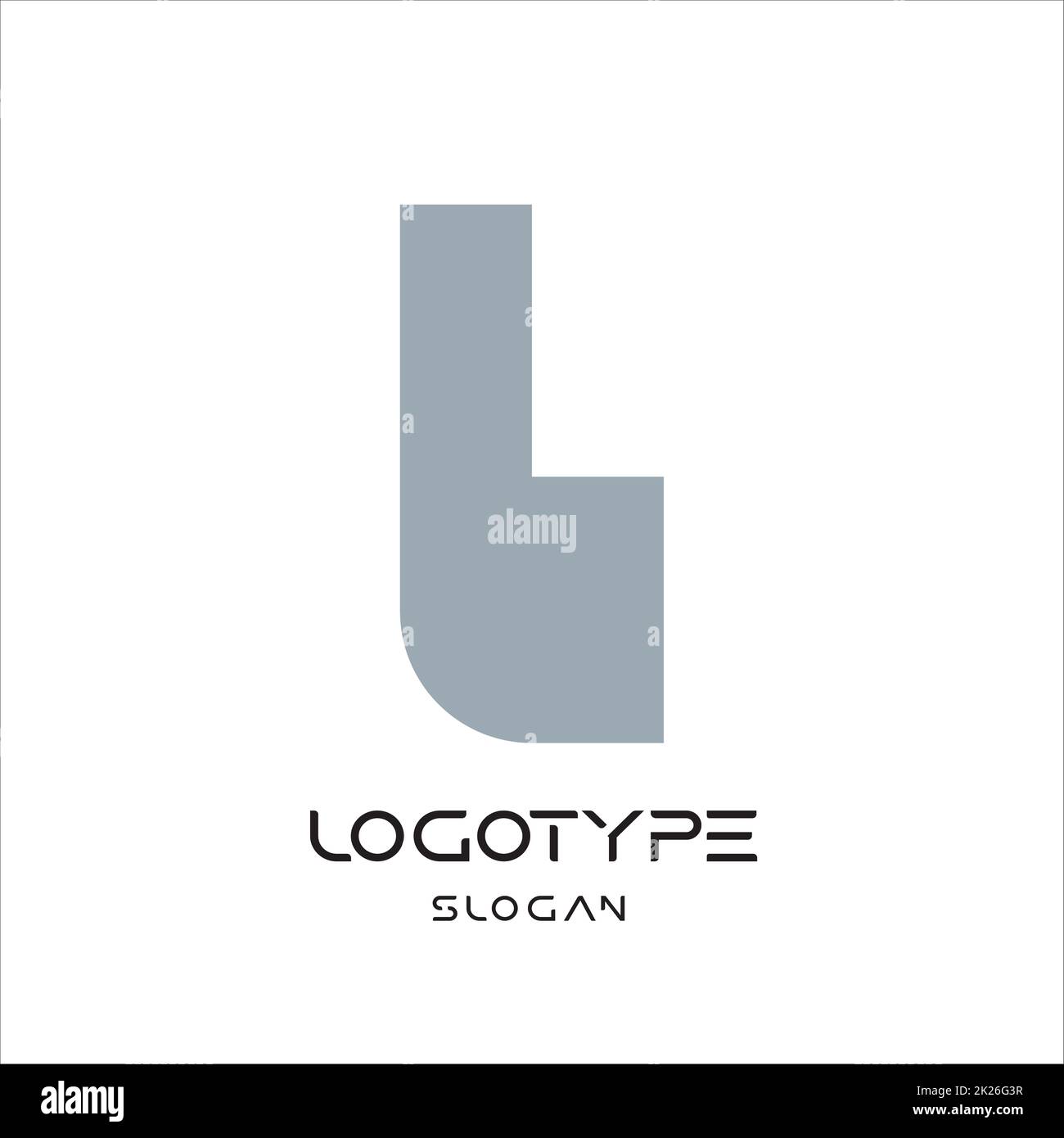 Letter L logo, geometric monumental label. Abstract hockey stick ...