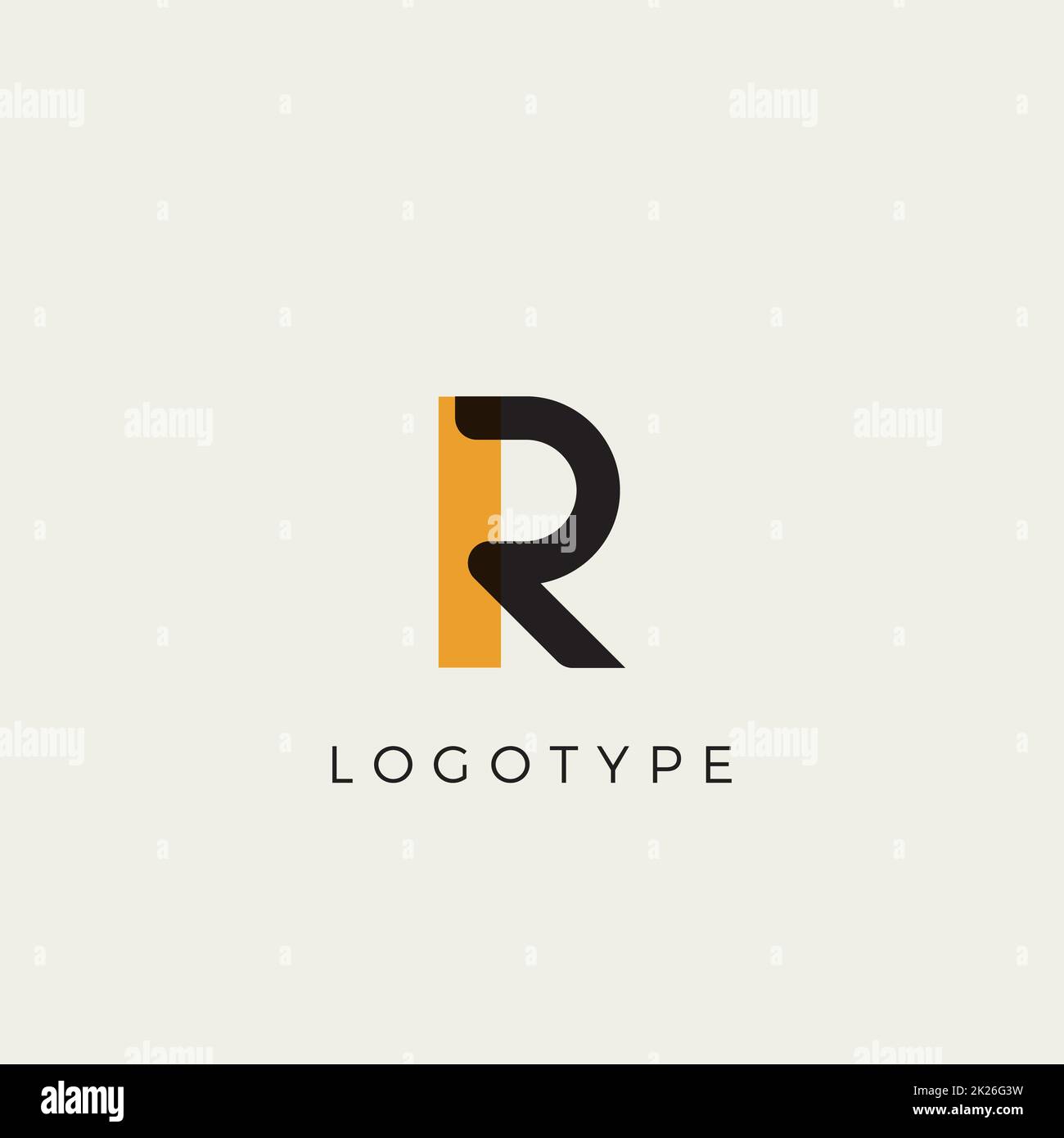 Creative letter R for logo and monogram. Minimal artistic style letter ...