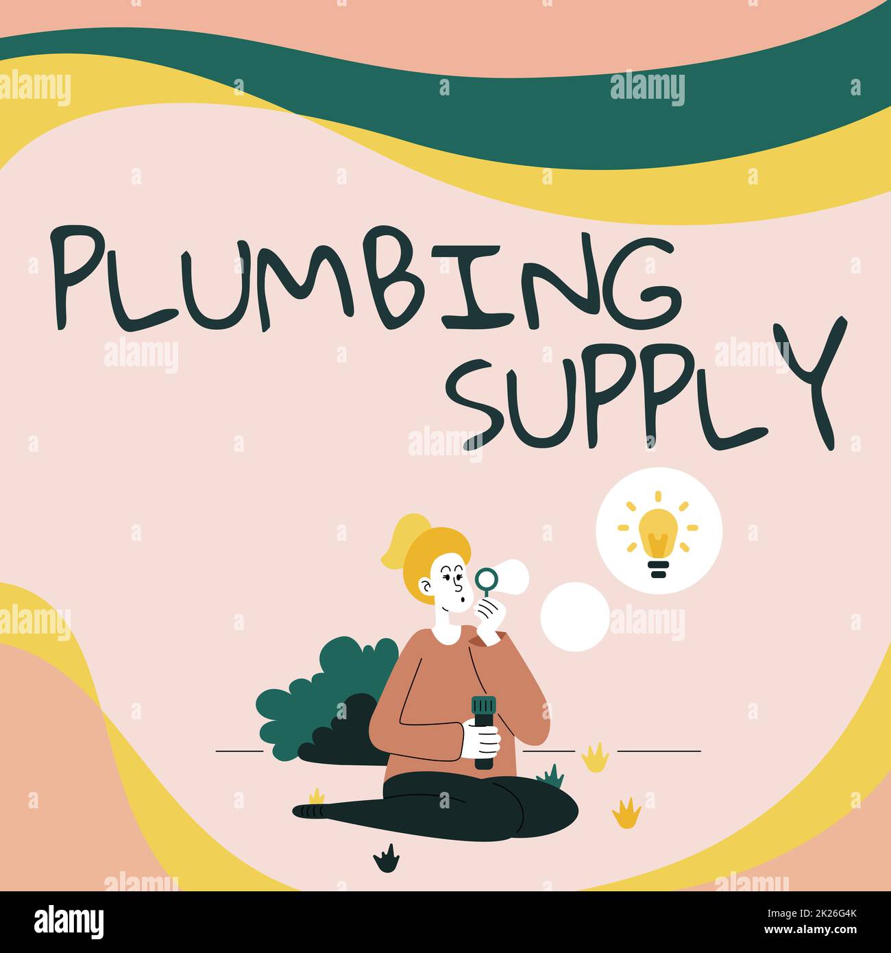 Hand writing sign Plumbing Supply. Business idea tubes or pipes connect ...