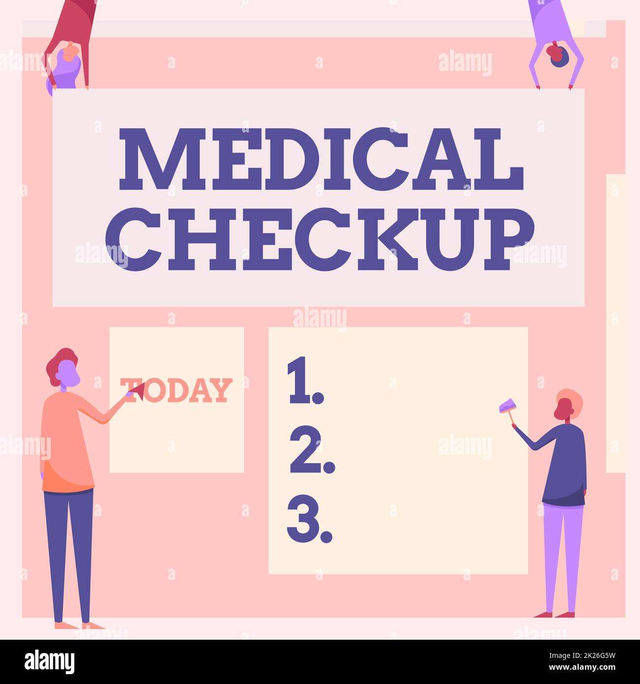 Text caption presenting Medical Checkup. Business overview the ...